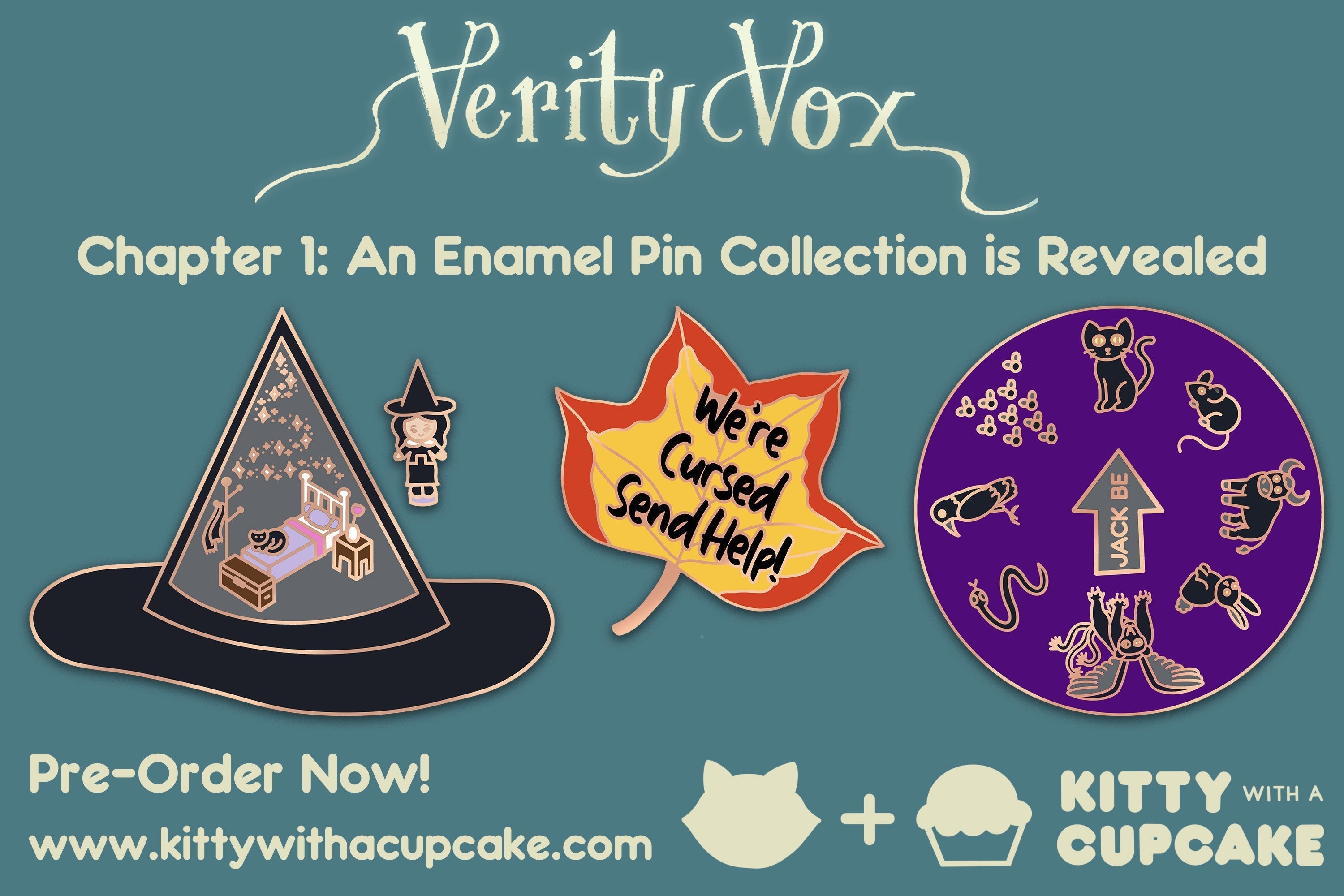 Verity Vox Pin Collab Available for Pre-Order – Kitty With A Cupcake