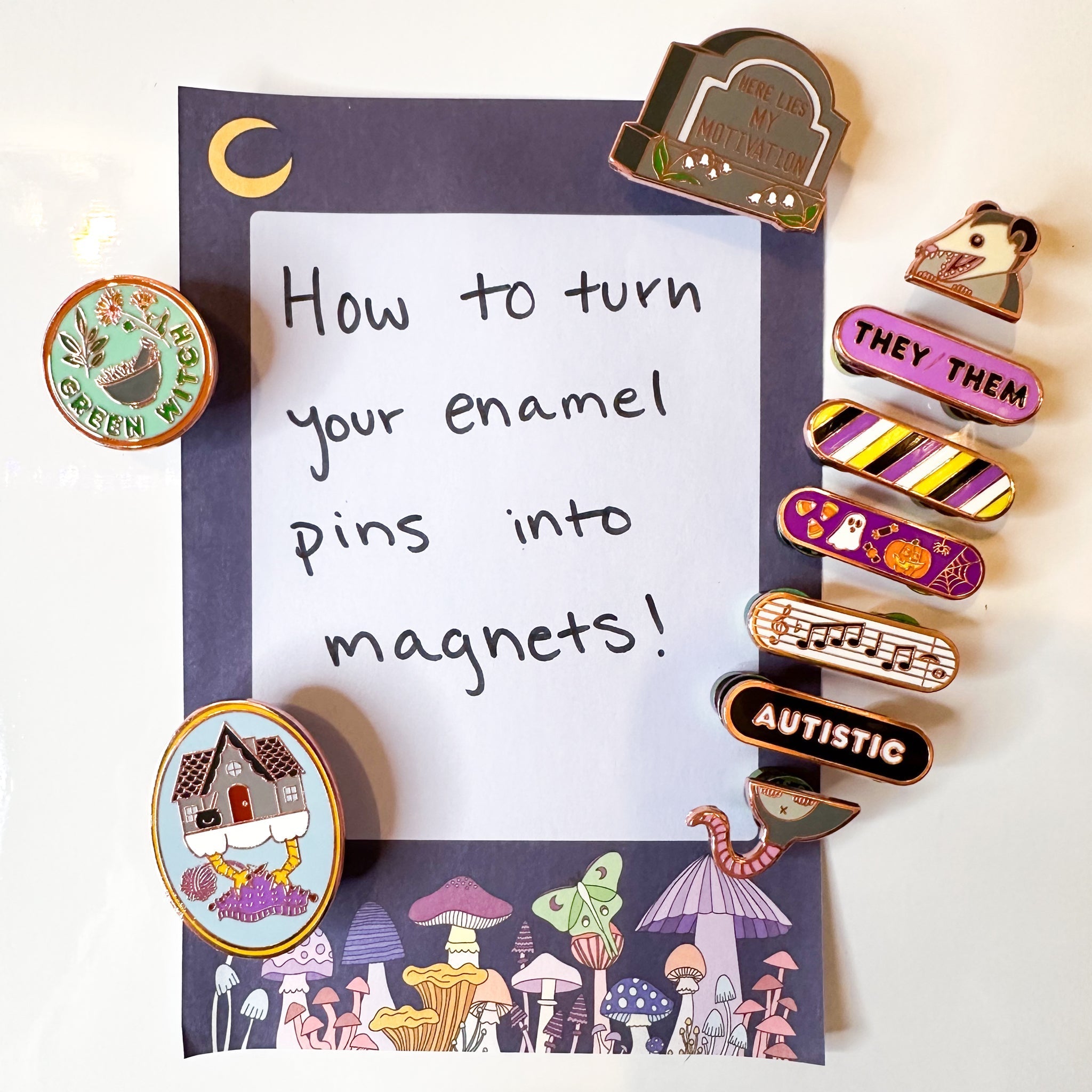 How to turn your enamel pins into magnets! – Kitty With A Cupcake