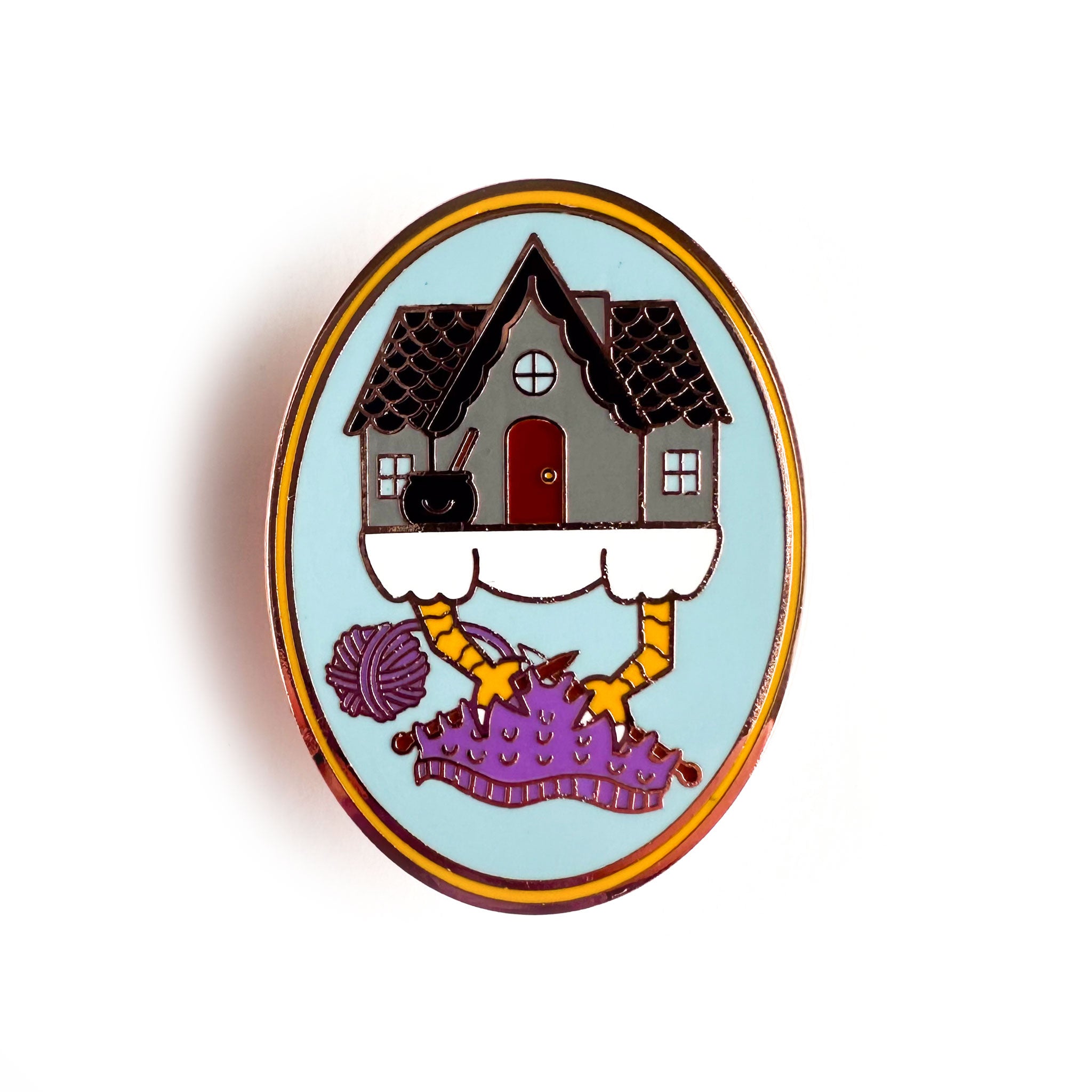 Baba Yaga Knitting Enamel Pin – Kitty With A Cupcake