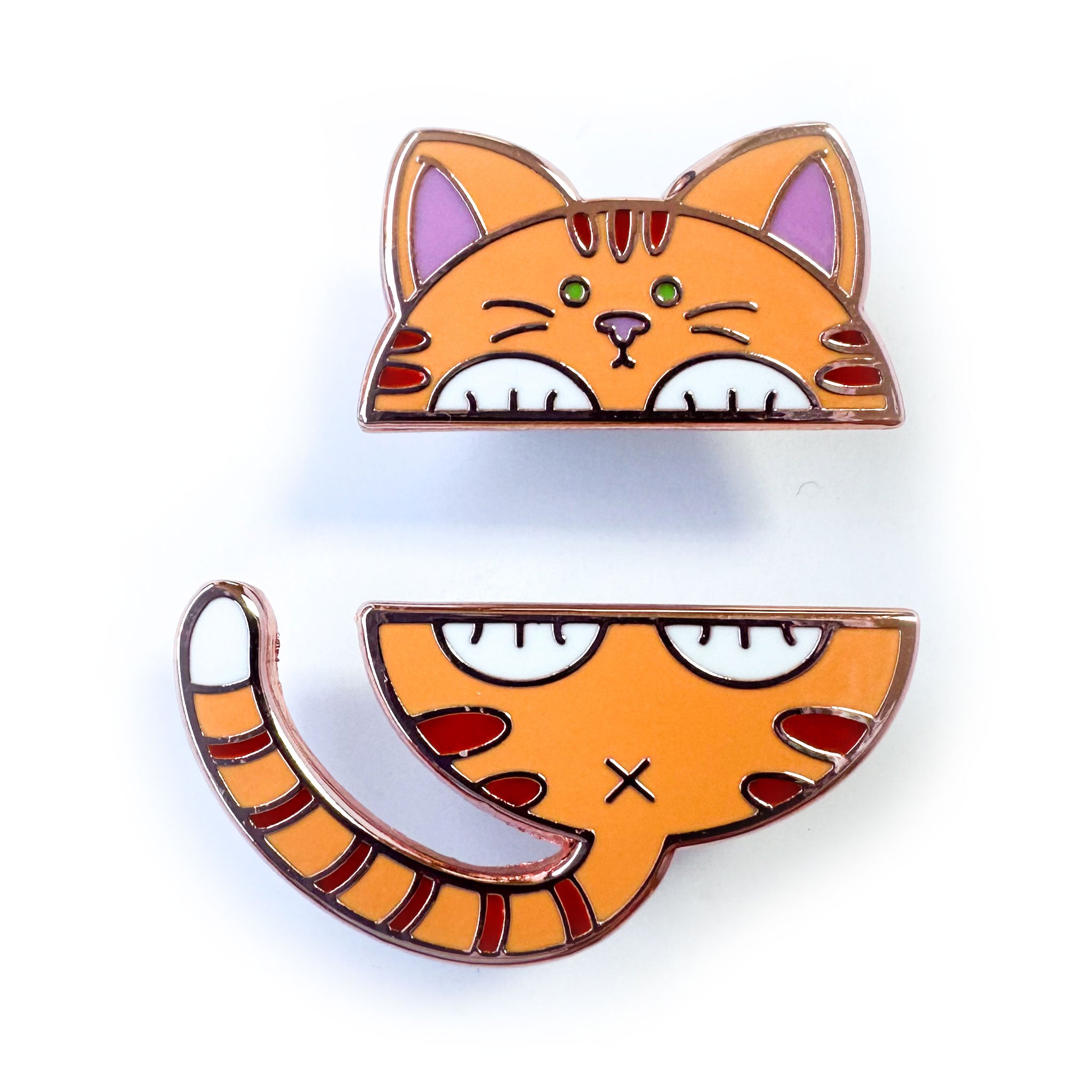 Orange Cat Pride Pal Enamel Pin Set – Kitty With A Cupcake