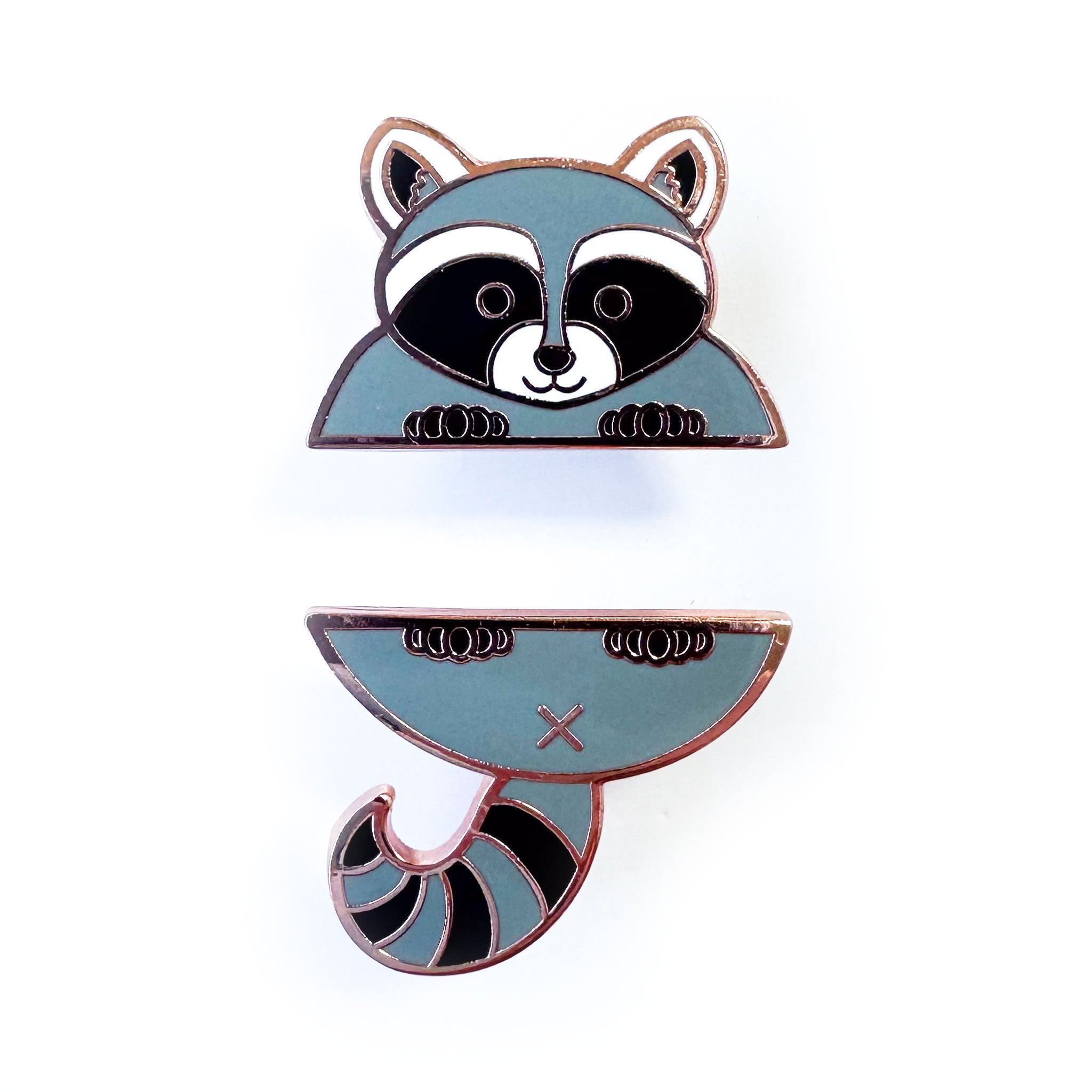 Raccoon Pride Pal Enamel Pin Set – Kitty With A Cupcake