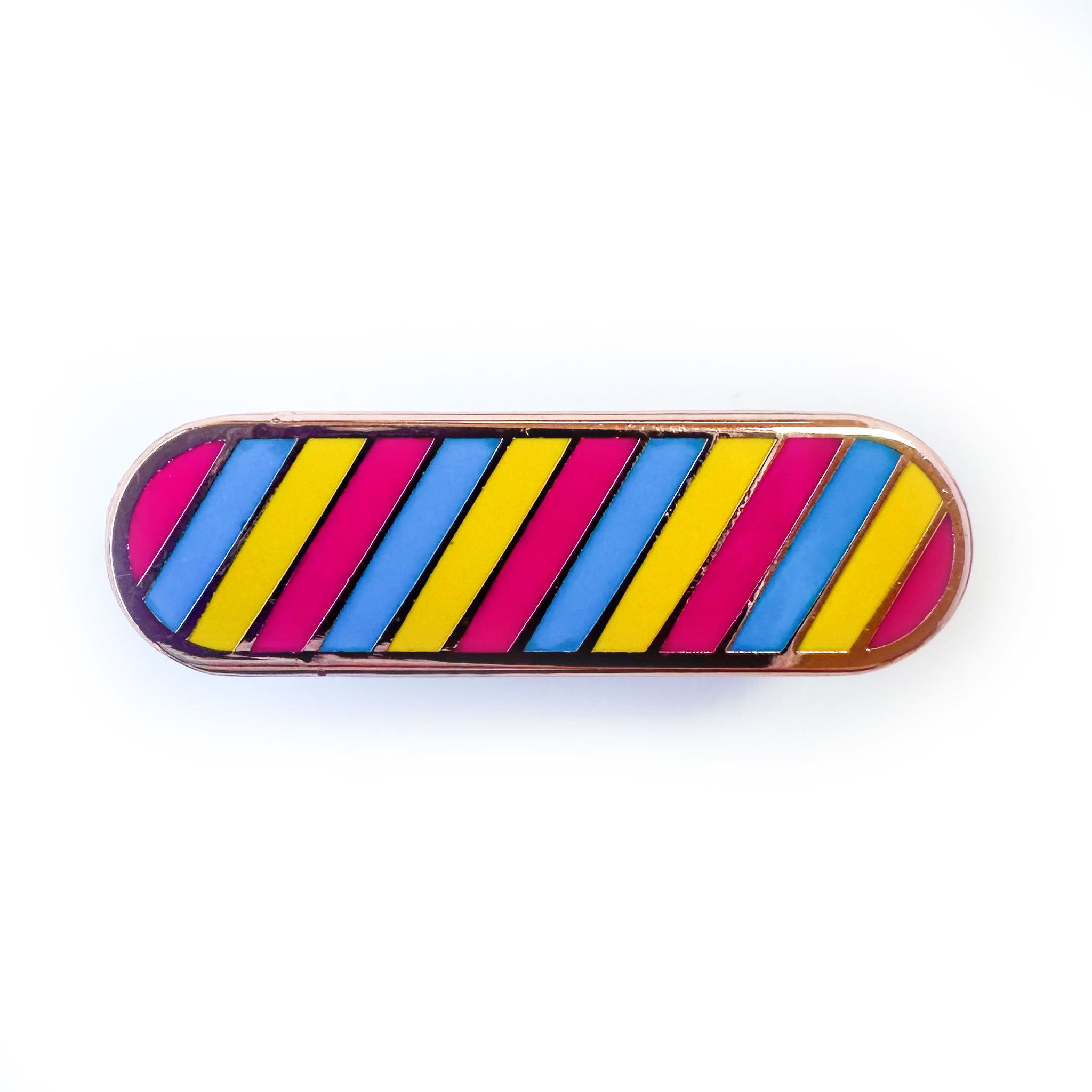 Pansexual Pride Plaque Enamel Pin Kitty With A Cupcake