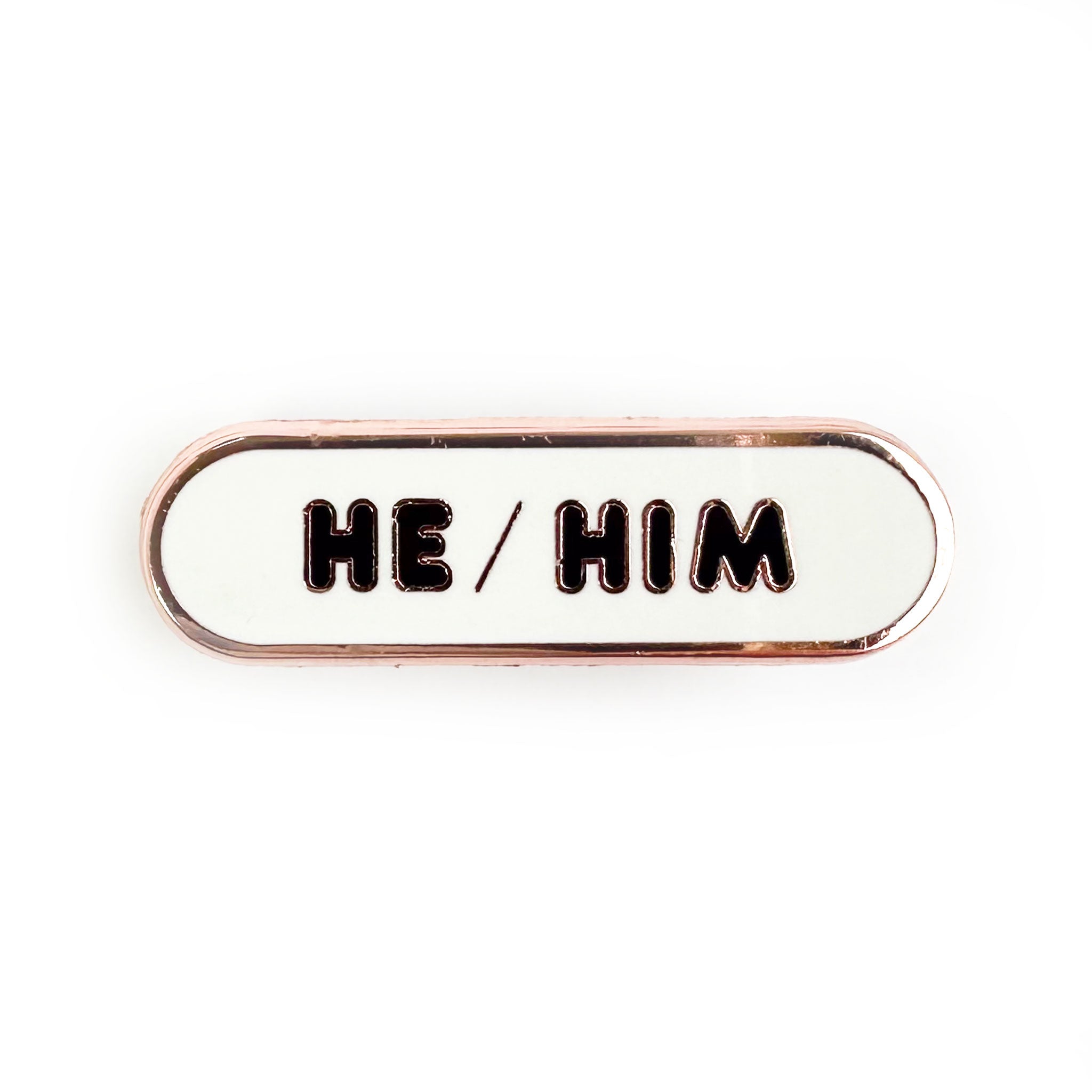 He/Him Pronoun Plaque Enamel Pin – Kitty With A Cupcake