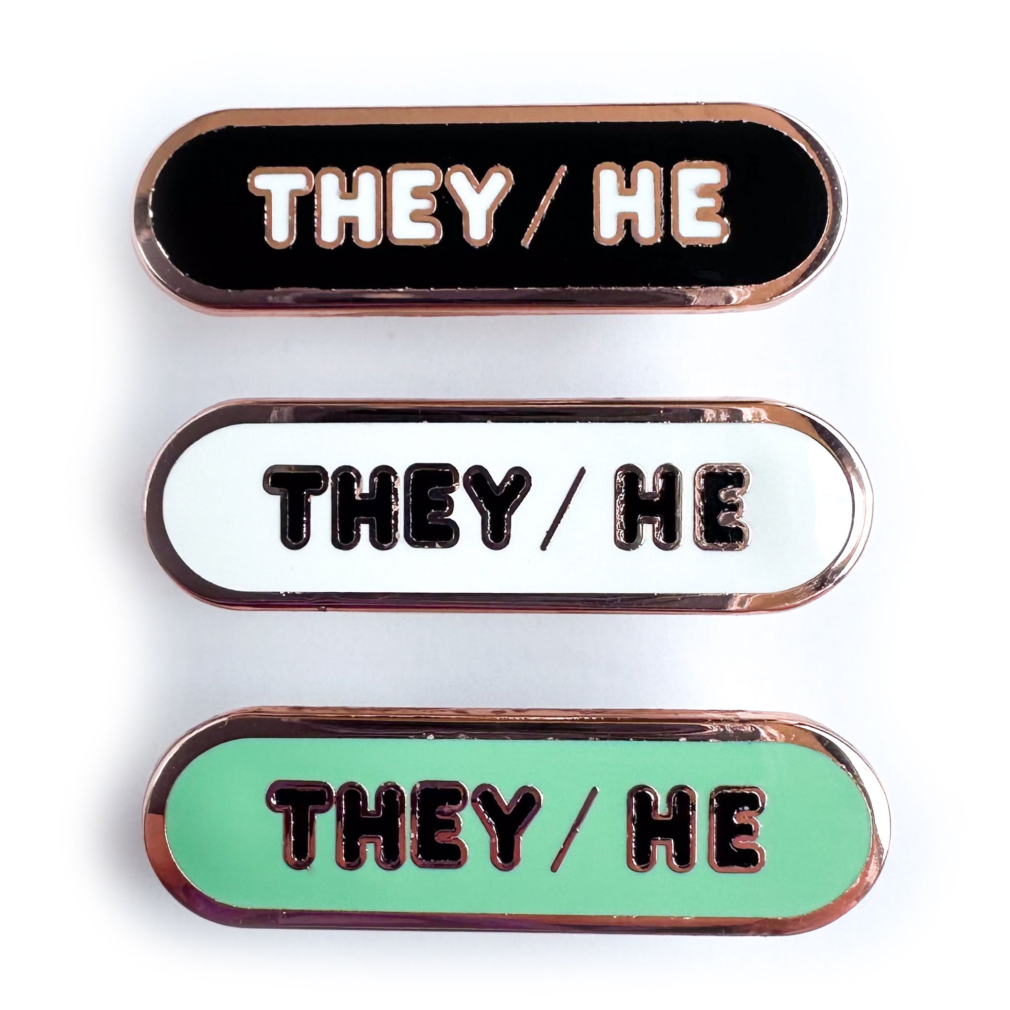 They/He Pronoun Plaque Enamel Pin – Kitty With A Cupcake