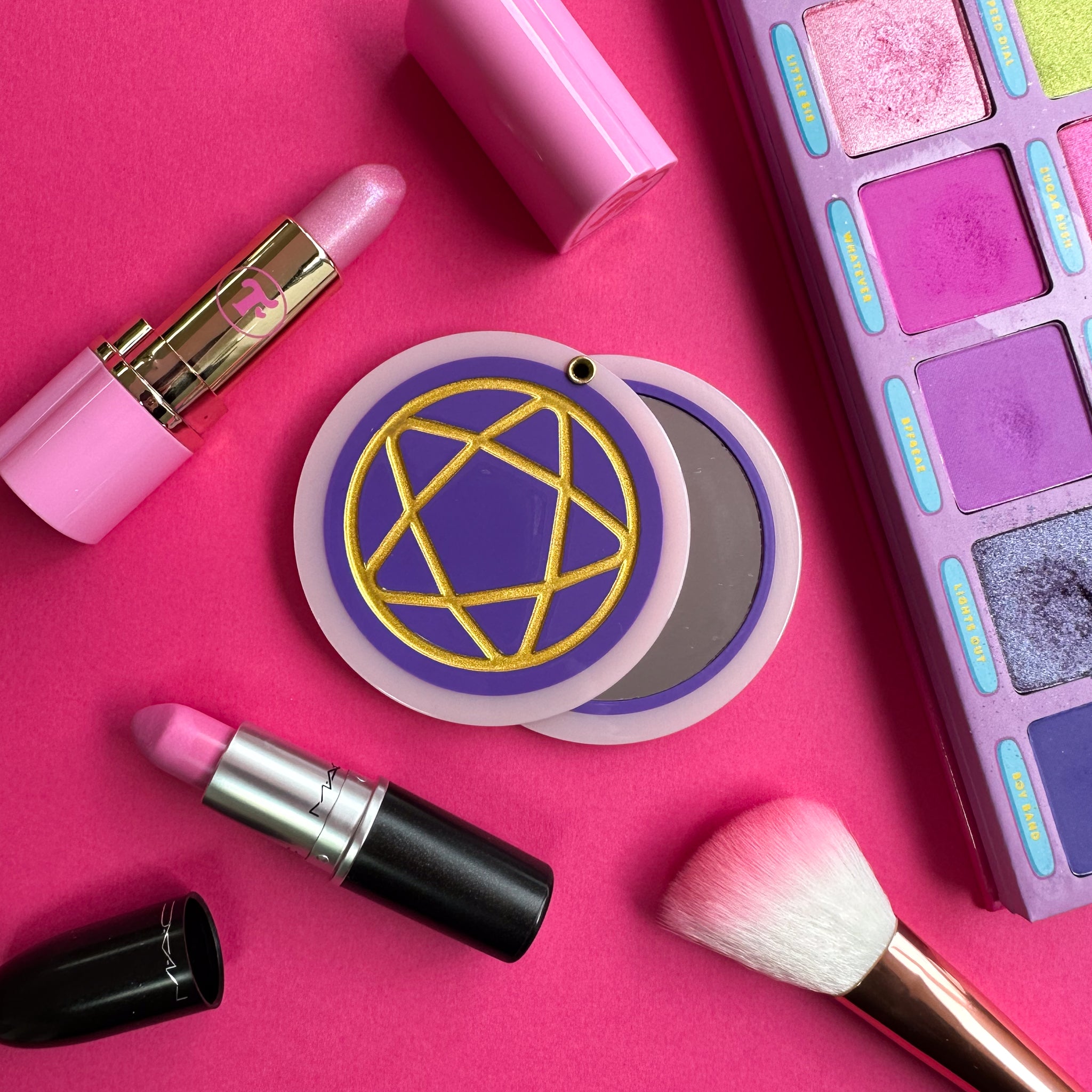 Pentacle Compact Mirror – Kitty With A Cupcake