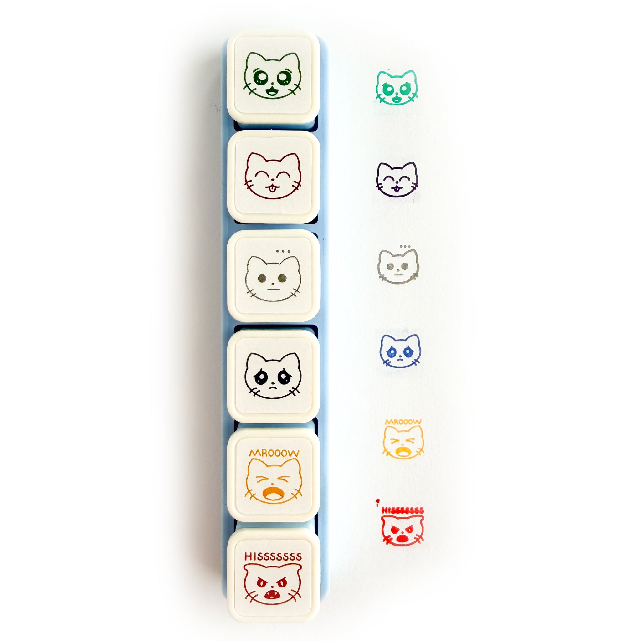 Moody Cats Push Button Stamp – Kitty With A Cupcake