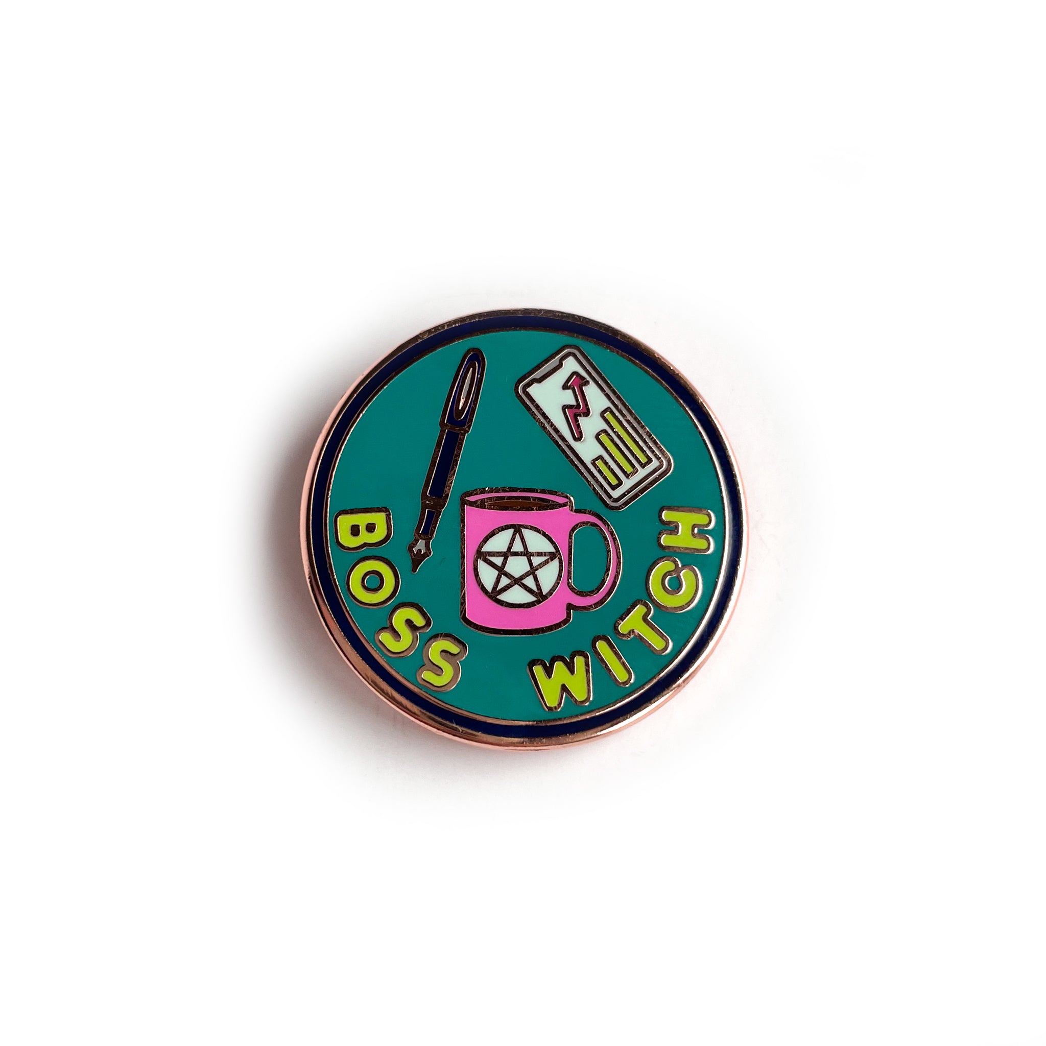 Boss Witch Enamel Pin – Kitty With A Cupcake
