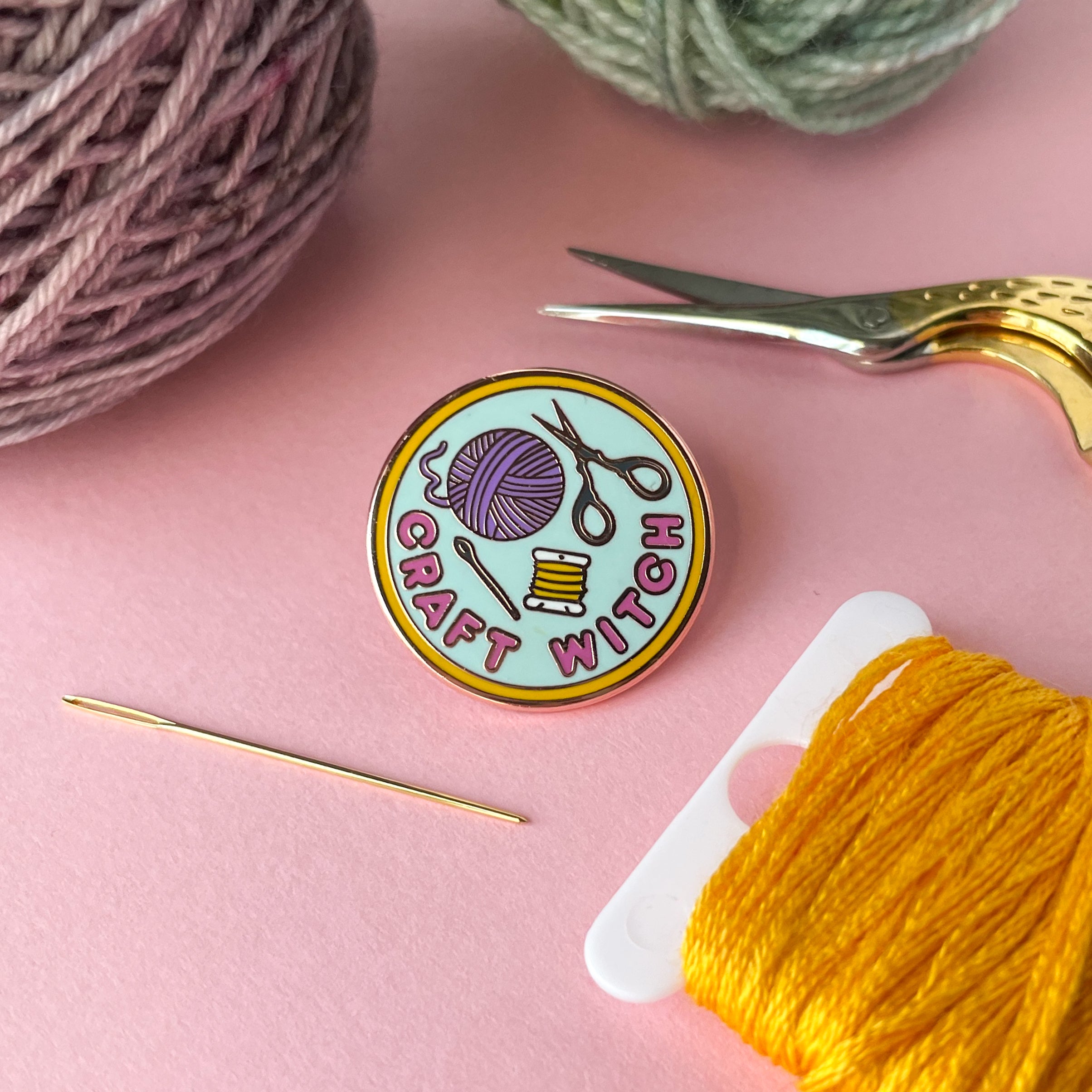 Craft Witch Enamel Pin – Kitty With A Cupcake
