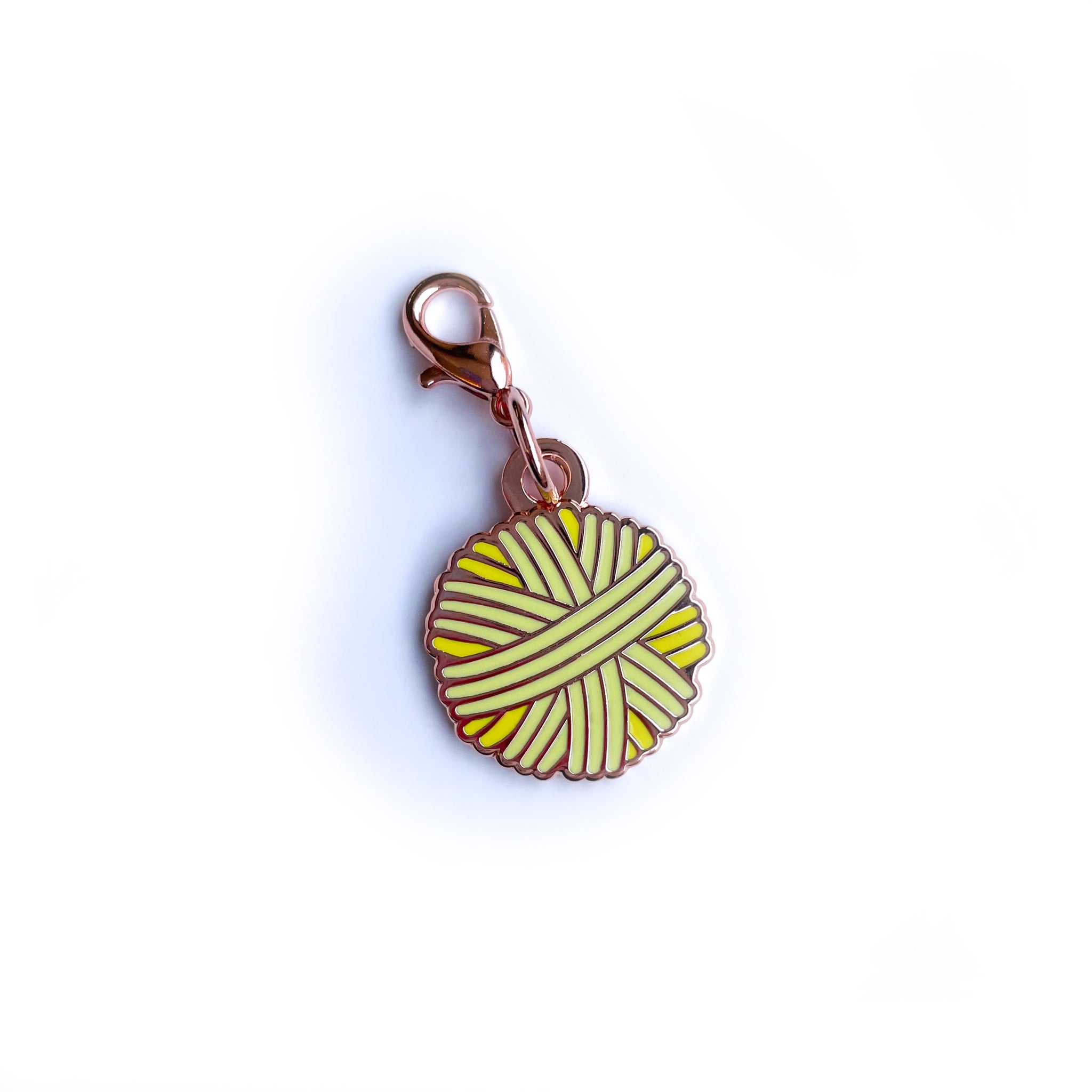 Yellow Yarn Ball Charm – Kitty With A Cupcake