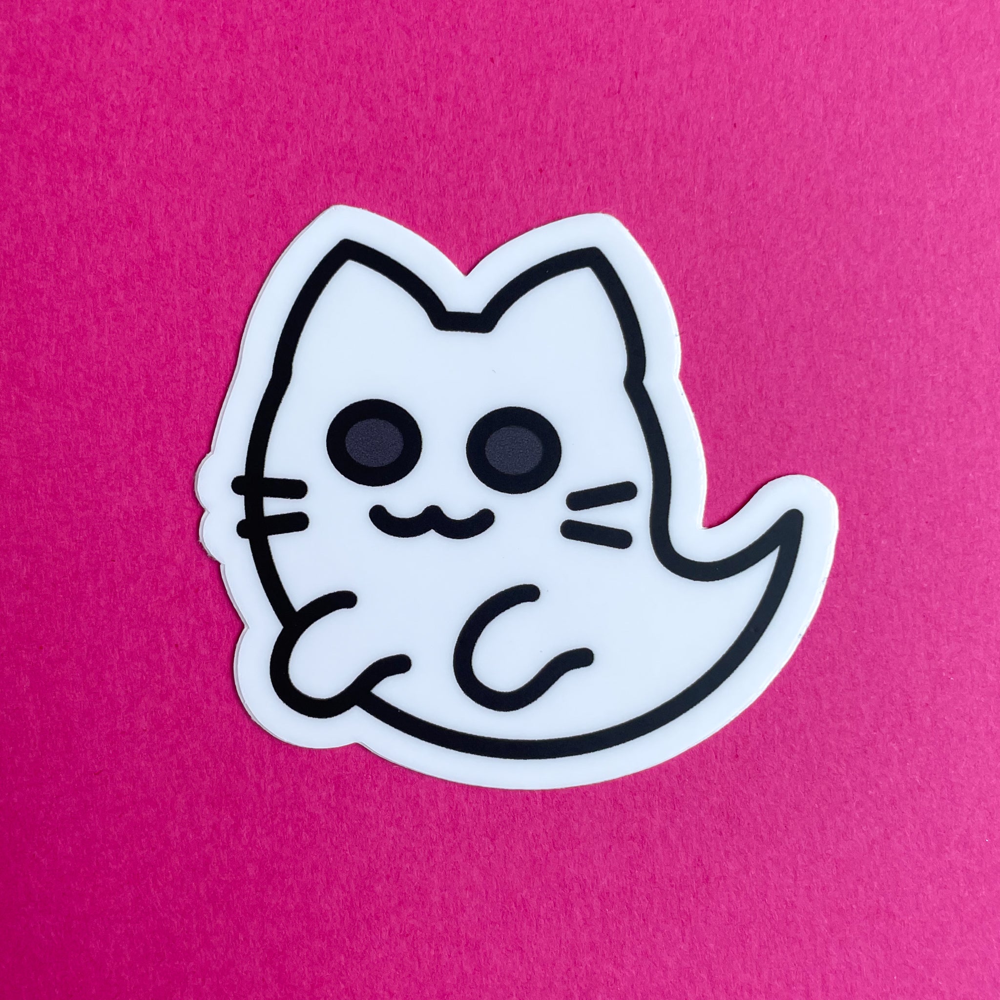 Ghost Kitty Sticker – Kitty With A Cupcake